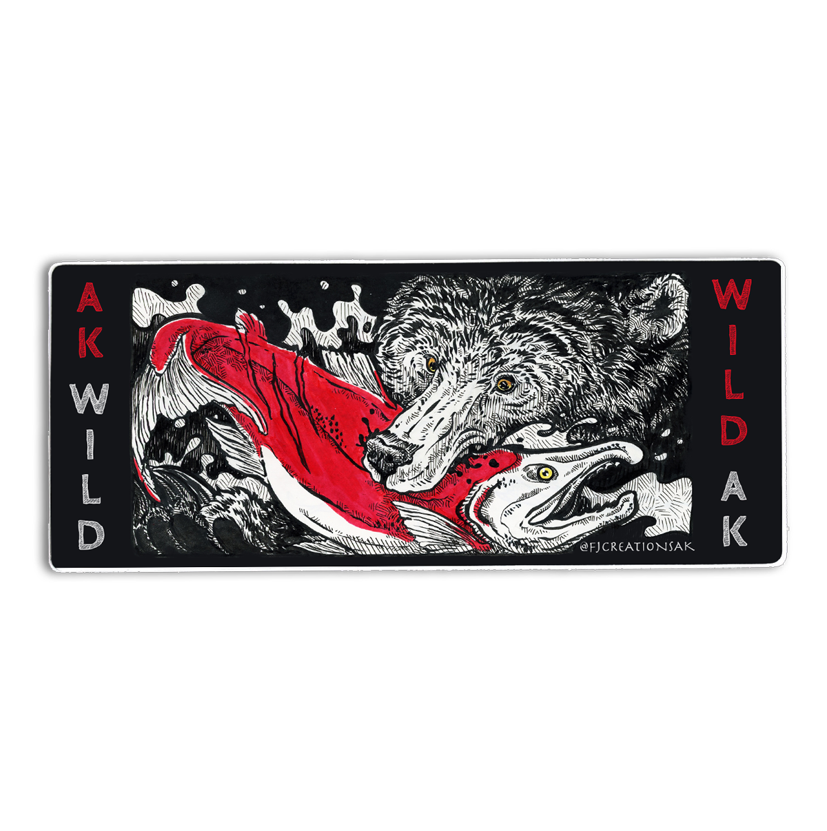 "Alaska - Howling Wolf " Vinyl Sticker - FJ Creations