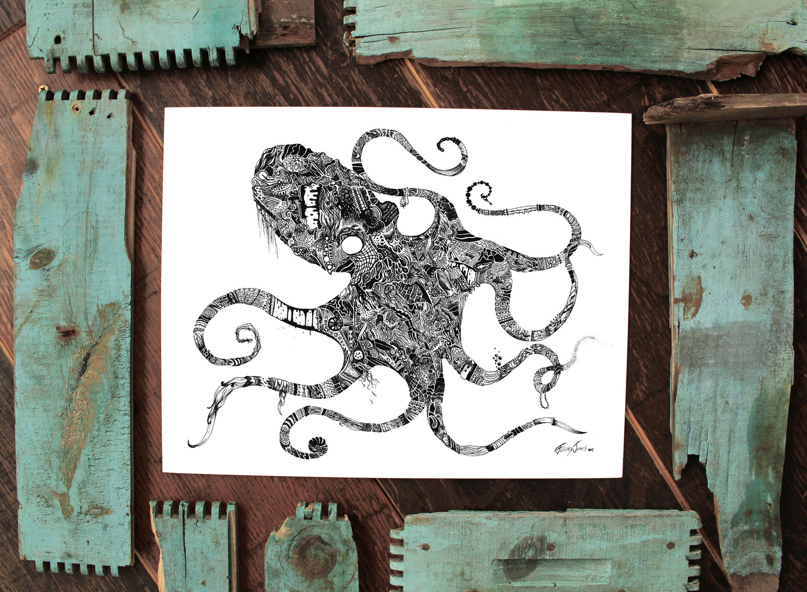 Doodle Octopus - Fine Art Print - FJ Creations