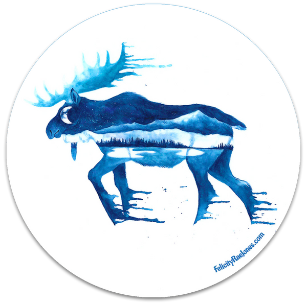 "Blue Moon Moose" Vinyl Sticker - FJ Creations